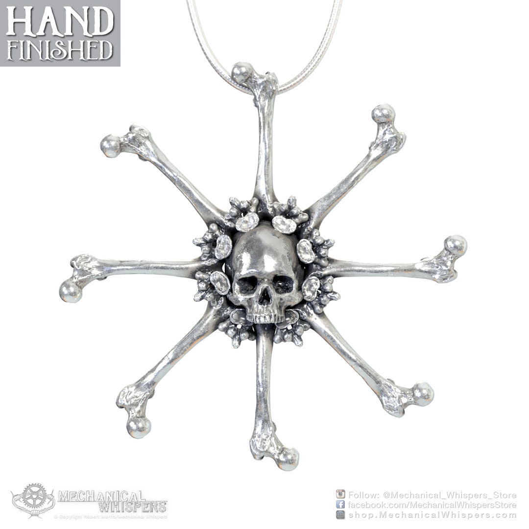 Skull Vehmic Pendant, Hand Polished (skull Metal Bone Necklace Pendant ...