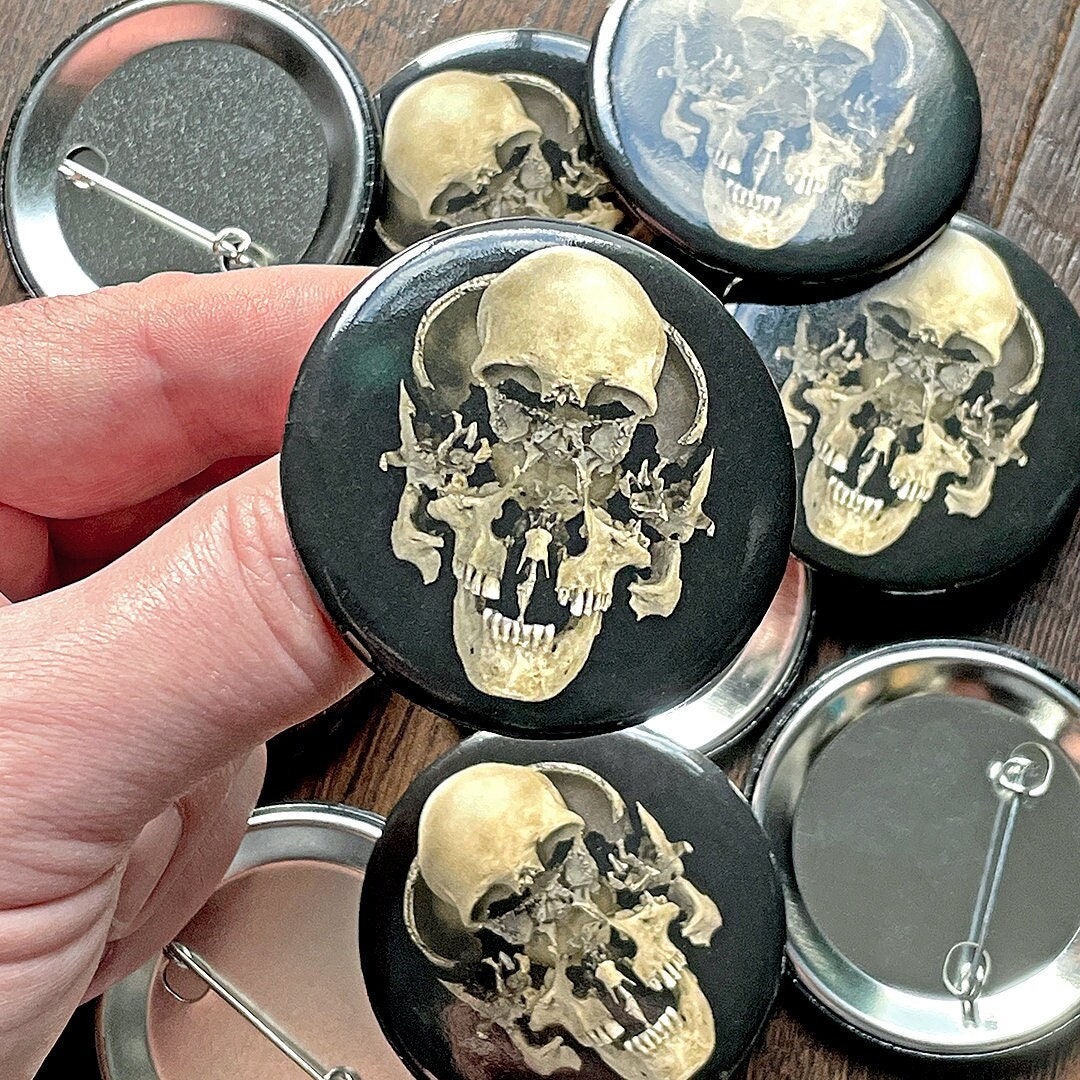 Beauchene Exploded Skull Pin Button (osteology Exploded Human Bone ...
