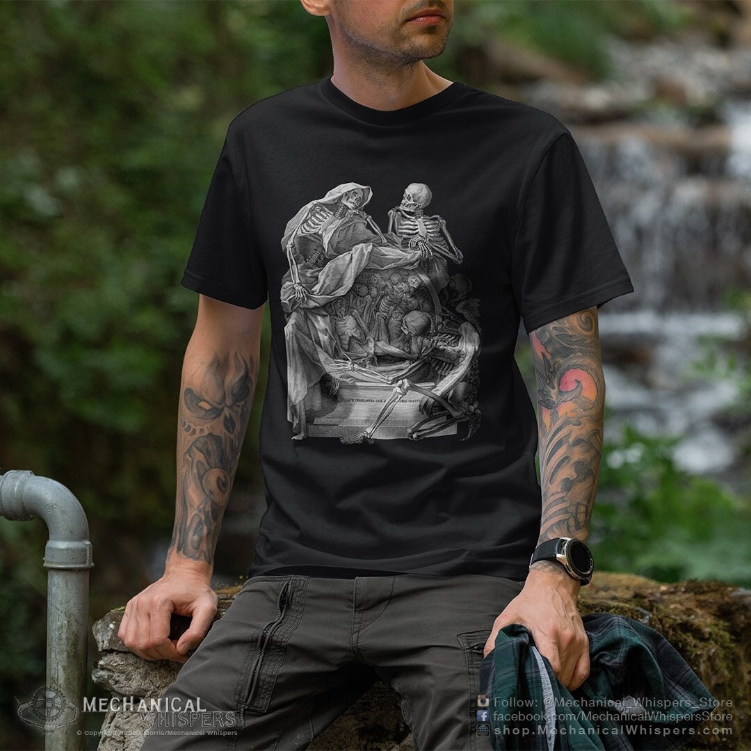 Vintage Danse Macabre Skeleton Engraving Art T-shirt (memento Mori ...