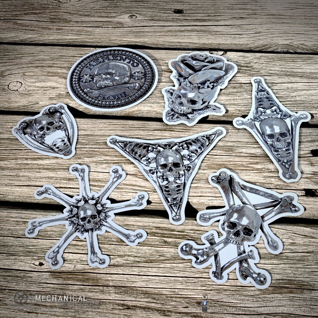 Skull and Bone Vinyl Stickers and Sticker Pack 05 (memento Mori ...