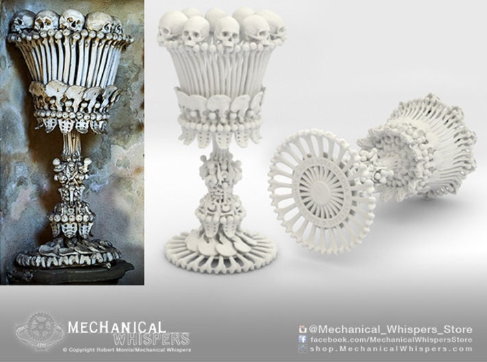 Sedlec Ossuary Bone Chalice Sculpture, Bone Sculpture, 3D Printed Art ...