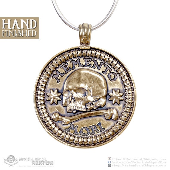 Memento Mori Skull Medallion Pendant Hand Polished skull - Etsy