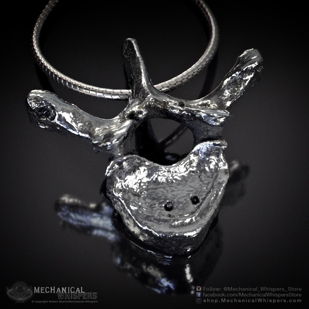 Spine Vertebrae Human Bone Cast Metal Pendant, Hand Polished (sterling ...