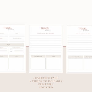 Travel Itinerary Print Out A4 Printable Bundle for Your Trip - Etsy UK