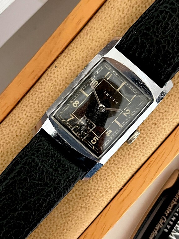 1930s RARE Zenith Art Deco watch with black dial,Unis… - Gem