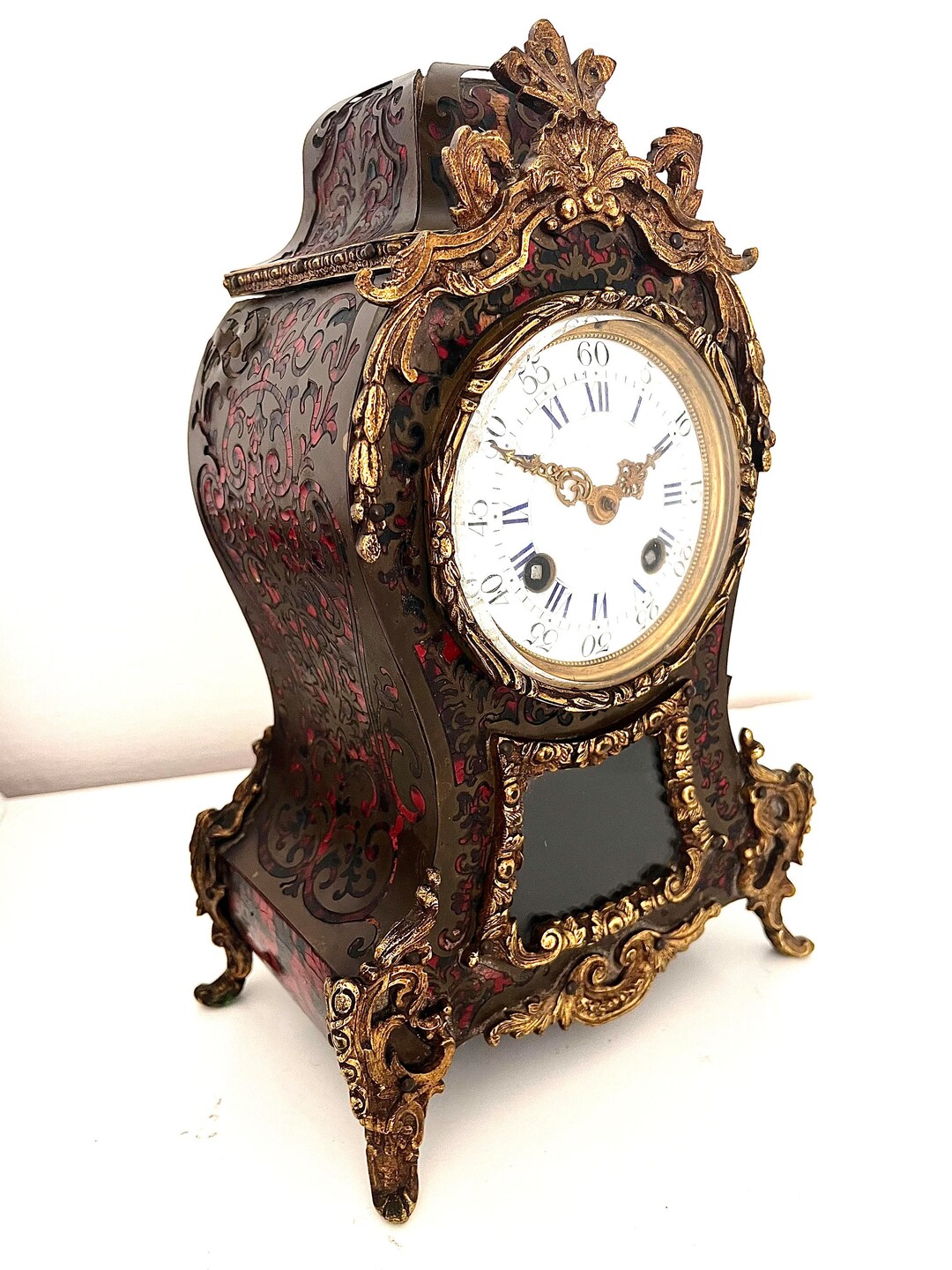 1800s Antique French Ormolu Clock in Rococo Style, Beautiful Handmade ...