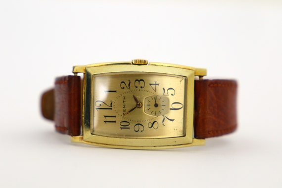 14K Gold Zenith "Kennedy" Gents wristwatch, Art Deco … - Gem