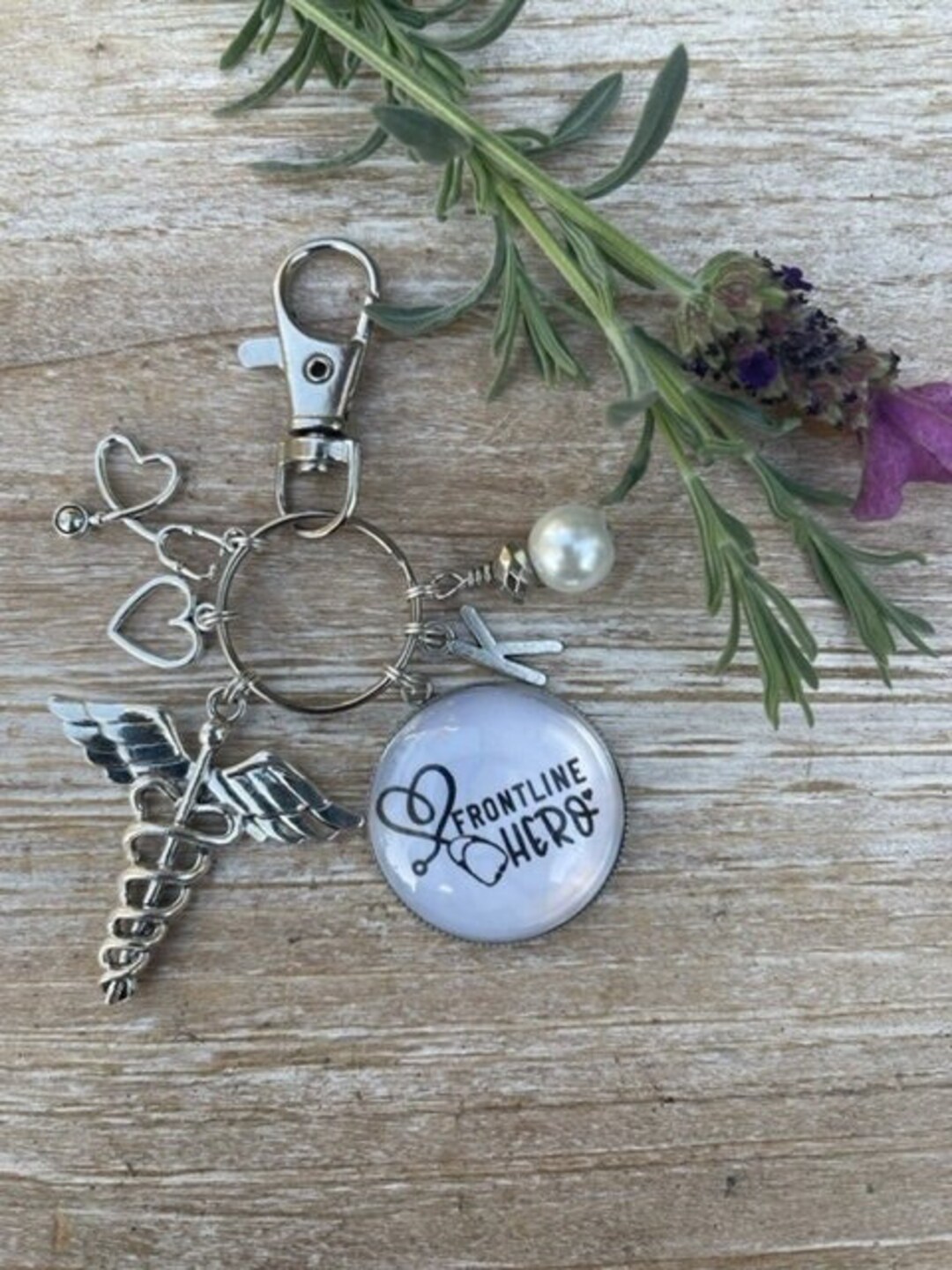Frontline Hero Keychain,customize Letter Initial Charm,personalize ...