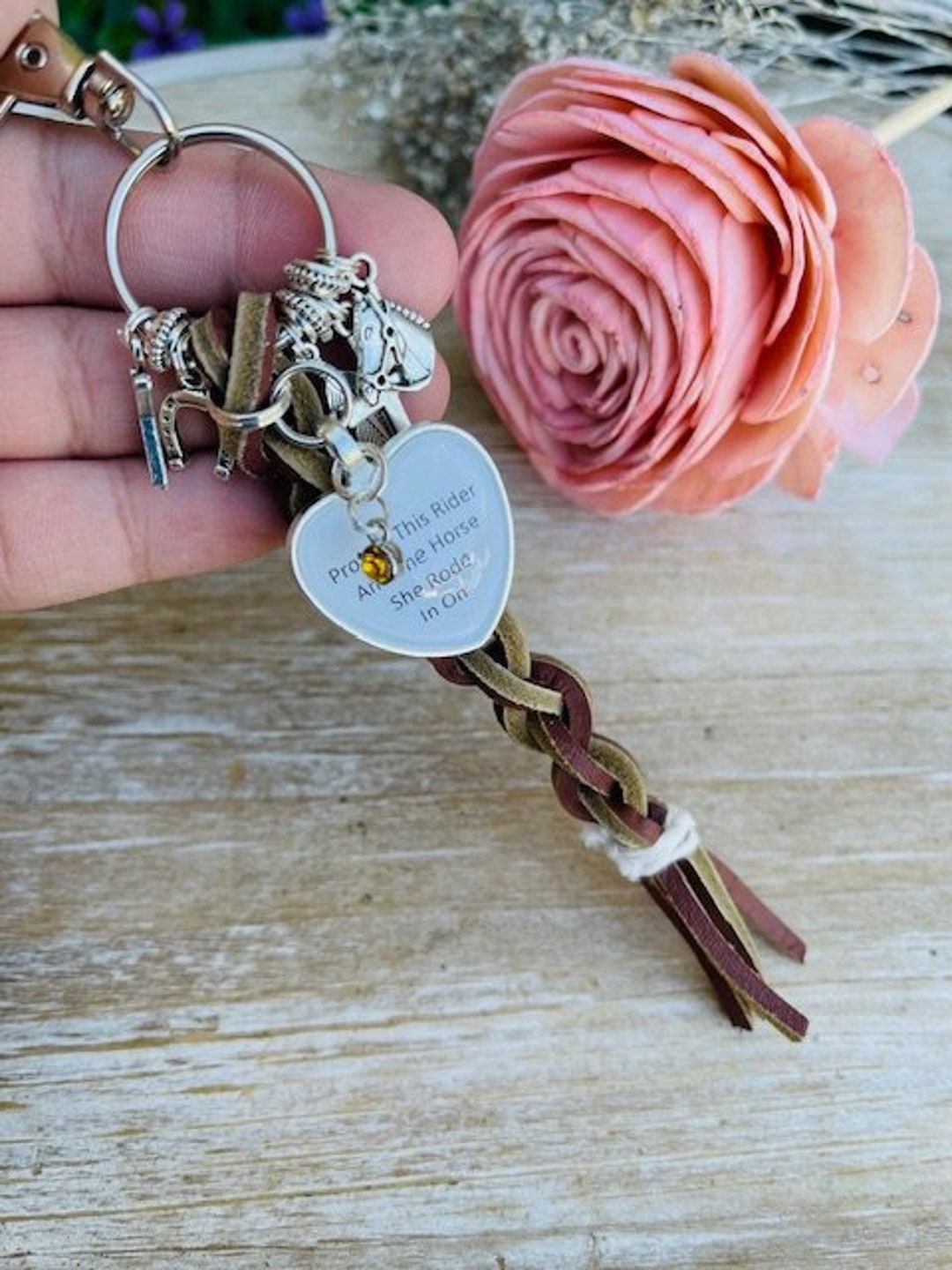 Saddle Charm, Personalized, Letter Initial, Birthstone, Protect This ...