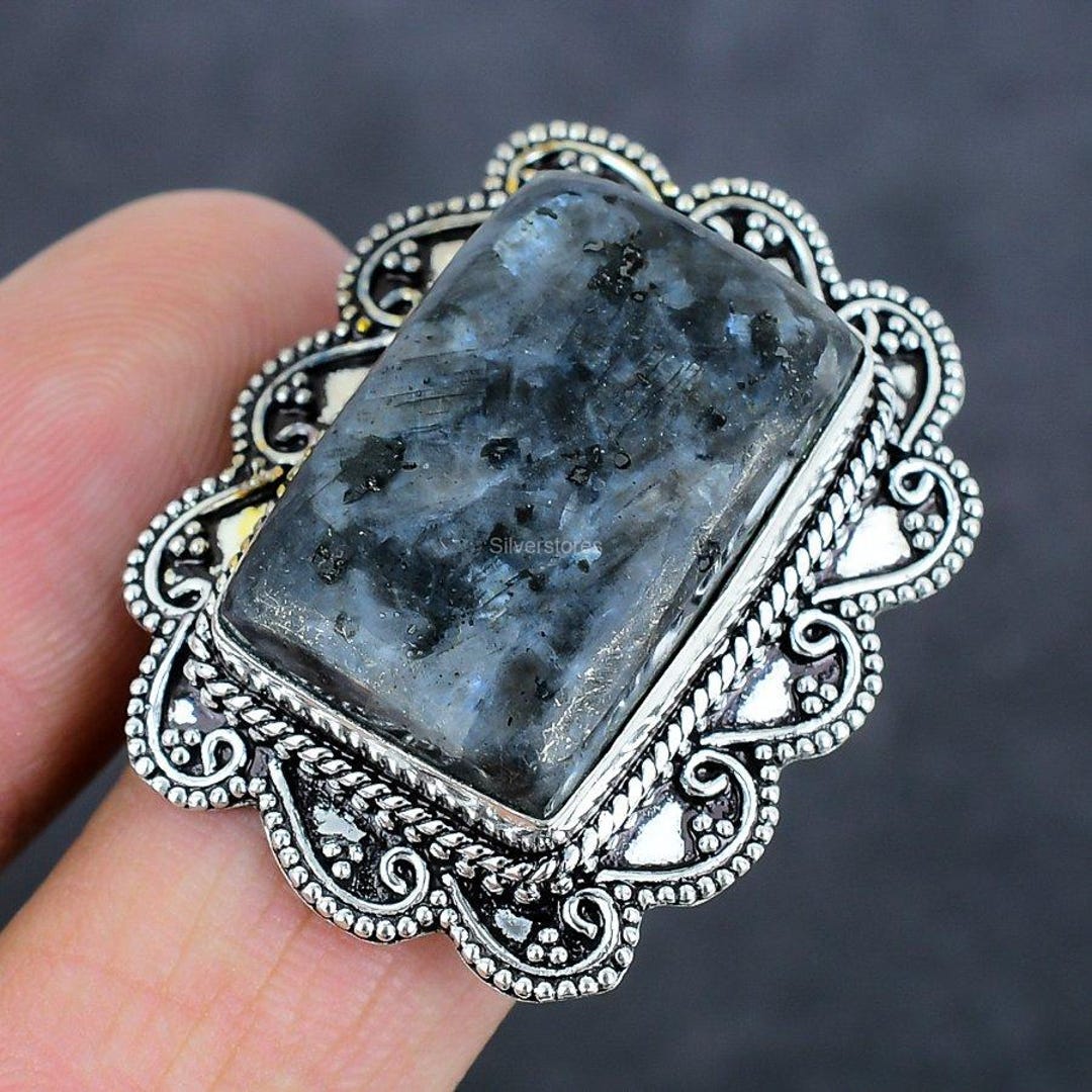 Sparkling Merlinite Ring, Pink Gemstone Ring, Band Ring, 925 Sterling ...