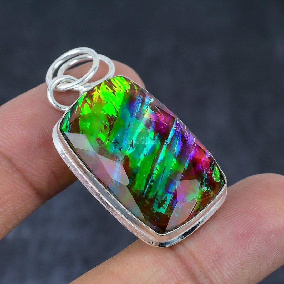 Valuable Dichroic Glass Pendant, Multi Color Gemstone Pendant, Pendant ...
