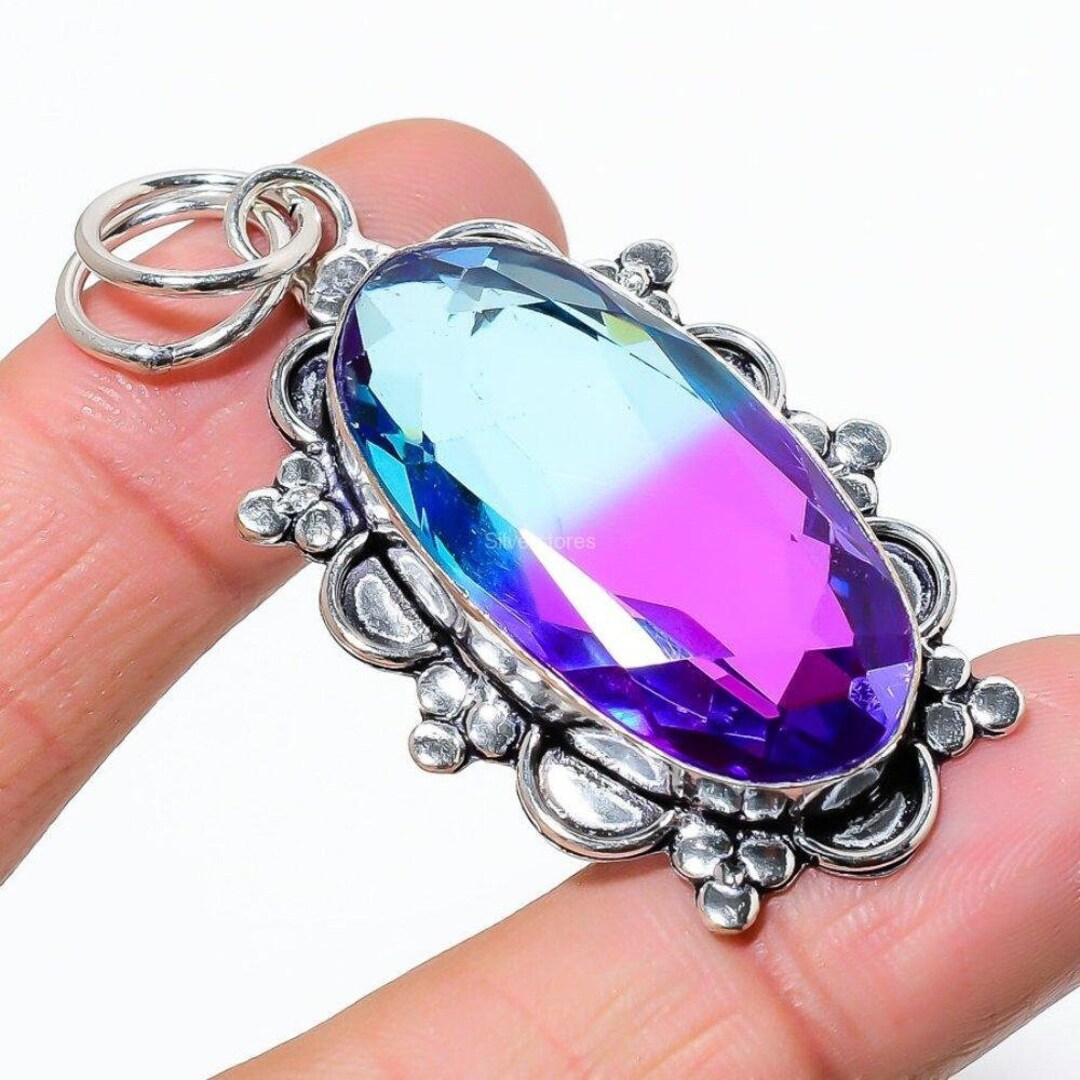 Antique Natural Tourmaline Pendant, Gemstone Pendant, Multi Color ...