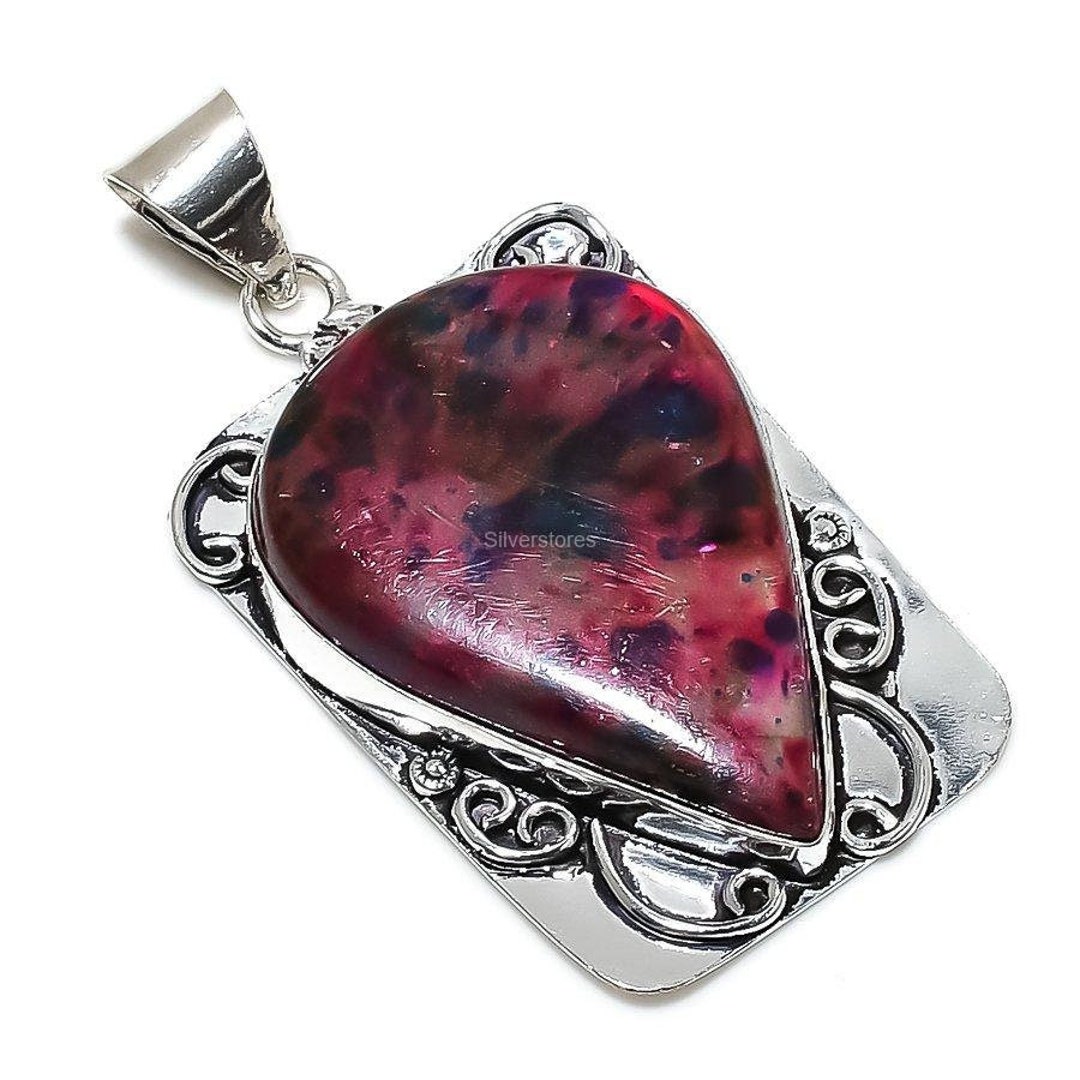 100% Natural Labradorite Pendant, Multi Color Gemstone Pendant, Pendant ...