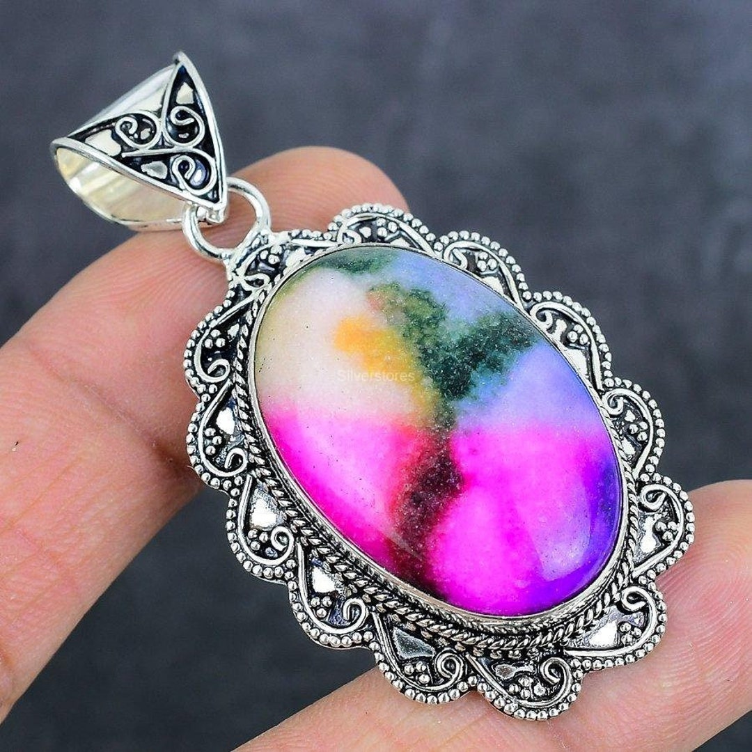 Elegant Rainbow Solar Quartz Pendant, Gemstone Pendant, Multi Color ...