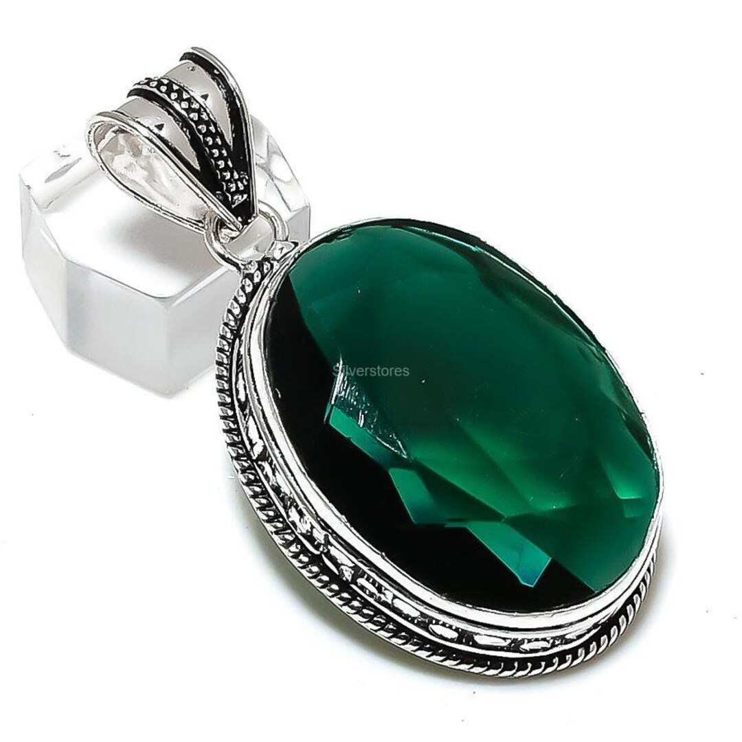 Elegant Chrome Diopside Pendant, Green Gemstone Pendant, Pendant, 925 ...