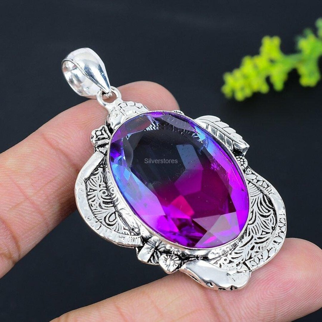 Exquisite Tourmaline Pendant, Multi Color Gemstone Pendant, Pendant ...