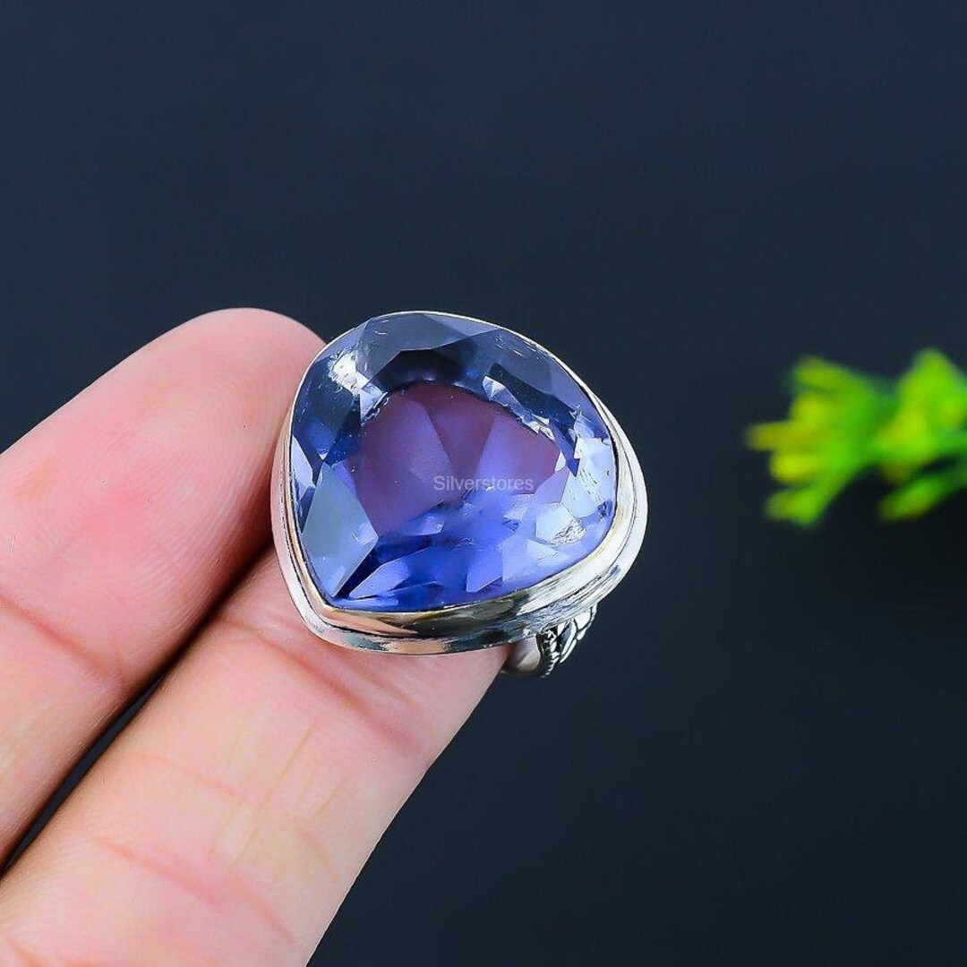 Handmade Natural Iolite Ring, Blue Gemstone Ring, Band Ring, 925 ...