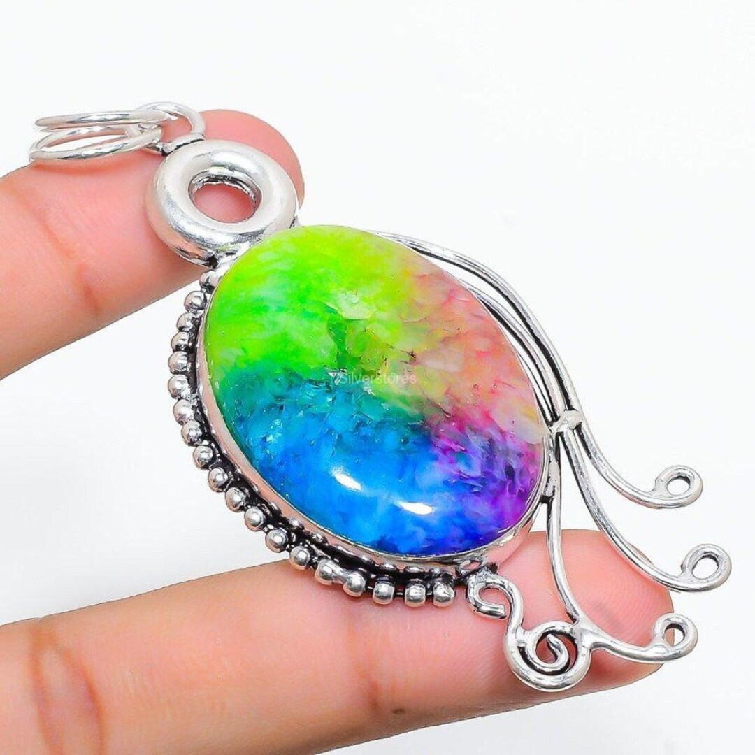 Handcrafted Natural Quartz Pendant, Gemstone Pendant, Multi Color ...