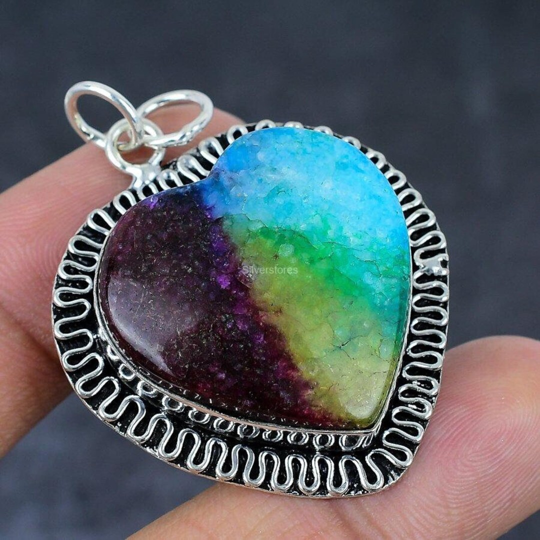 Elegant Rainbow Solar Quartz Pendant, Gemstone Pendant, Multi Color ...