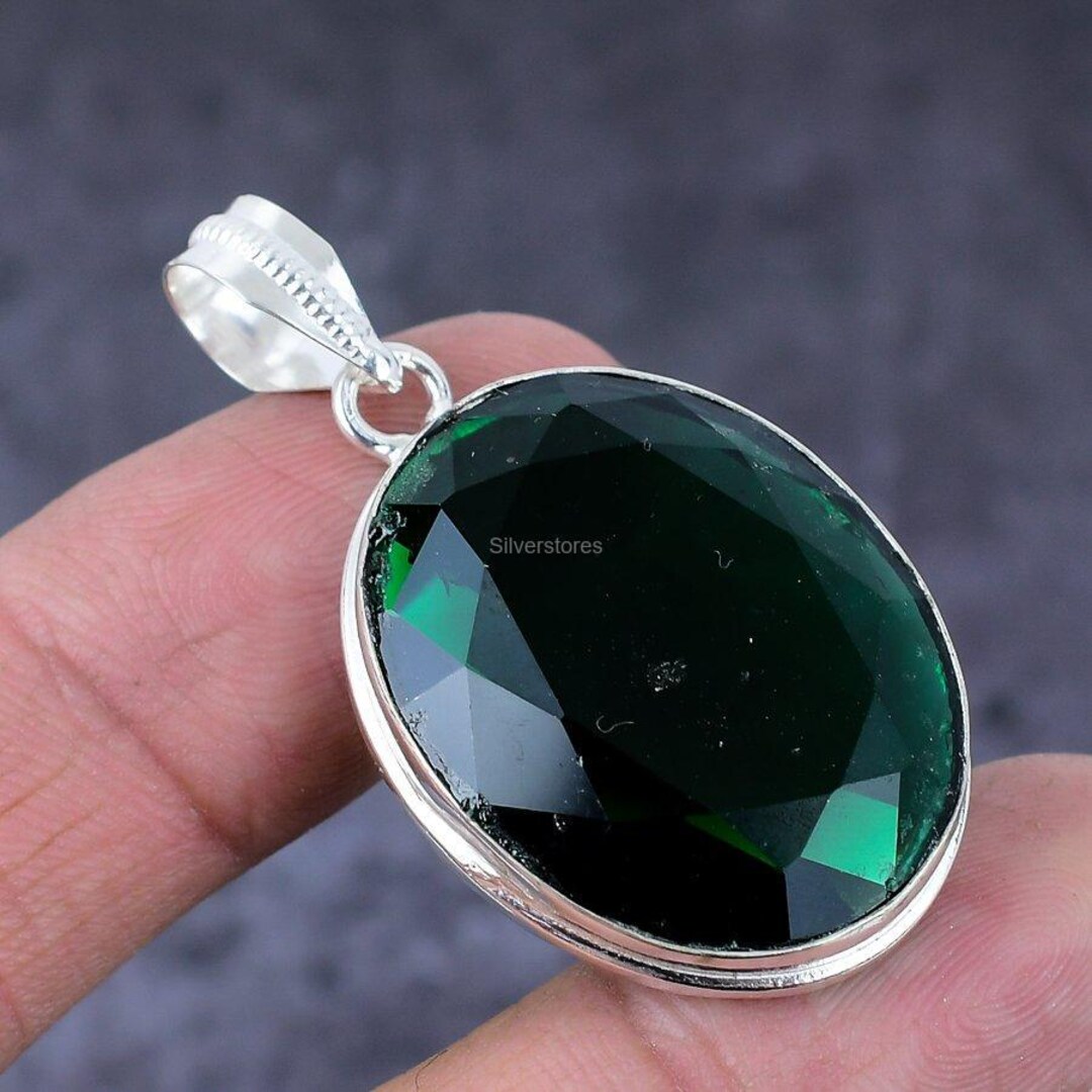 Remarkable Chrome Diopside Pendant, Green Gemstone Pendant, Pendant ...