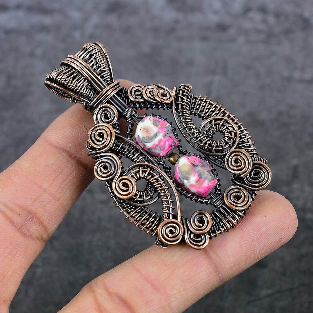 Natural Spiny Oyster Turquoise Pendant, Multi Color Wire Wrap Pendant ...