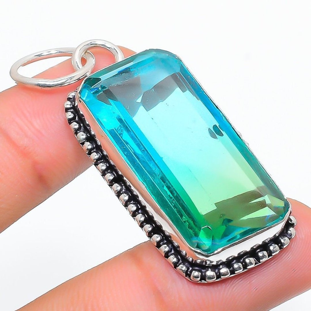 Sparkling Tourmaline Pendant, Multi Color Gemstone Pendant, Pendant ...