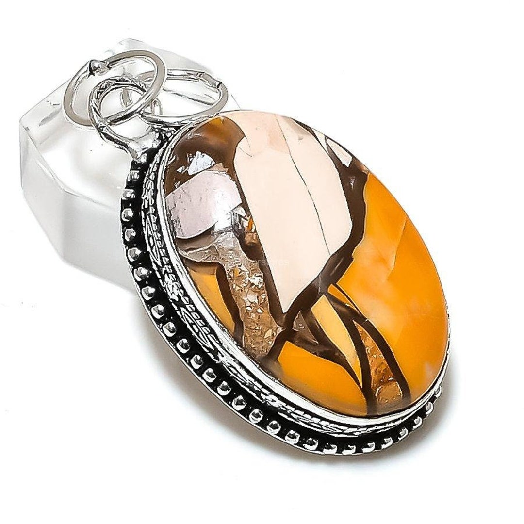 Precious Mookaite Pendant, Gemstone Pendant, Red Pendant, 925 Sterling ...