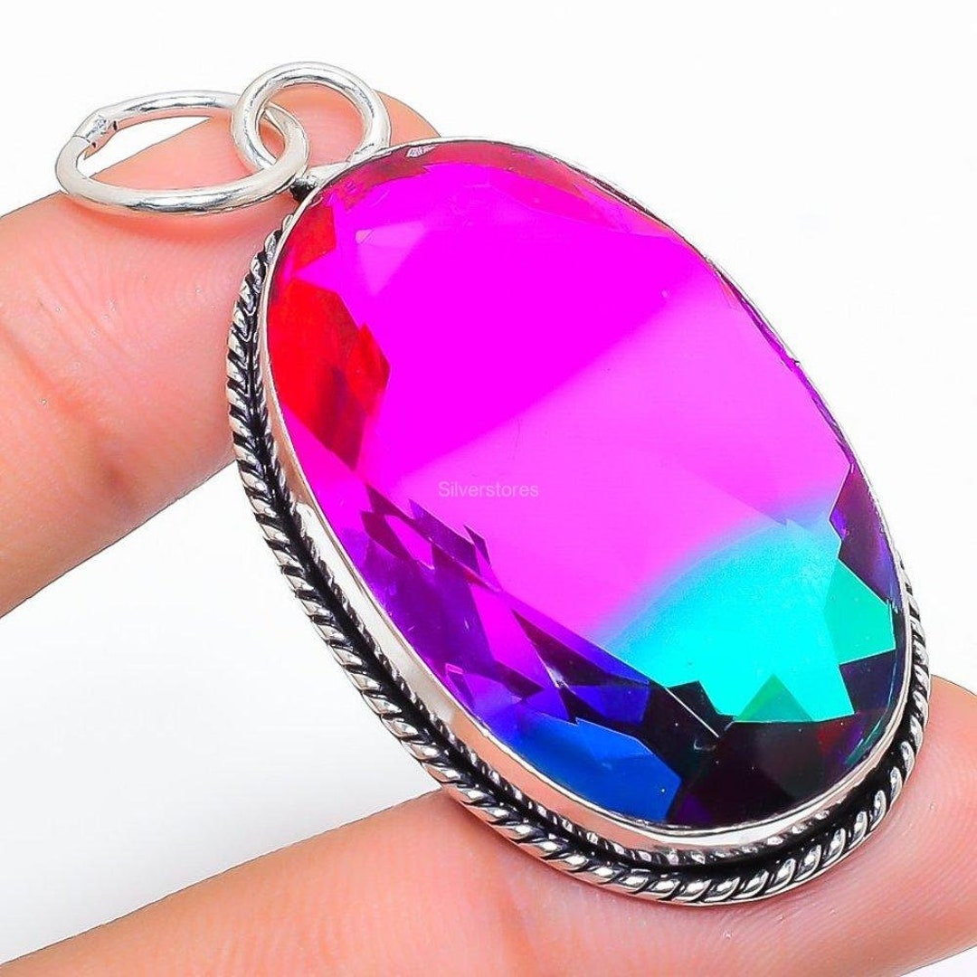 Remarkable Tourmaline Pendant, Multi Color Gemstone Pendant, Pendant ...