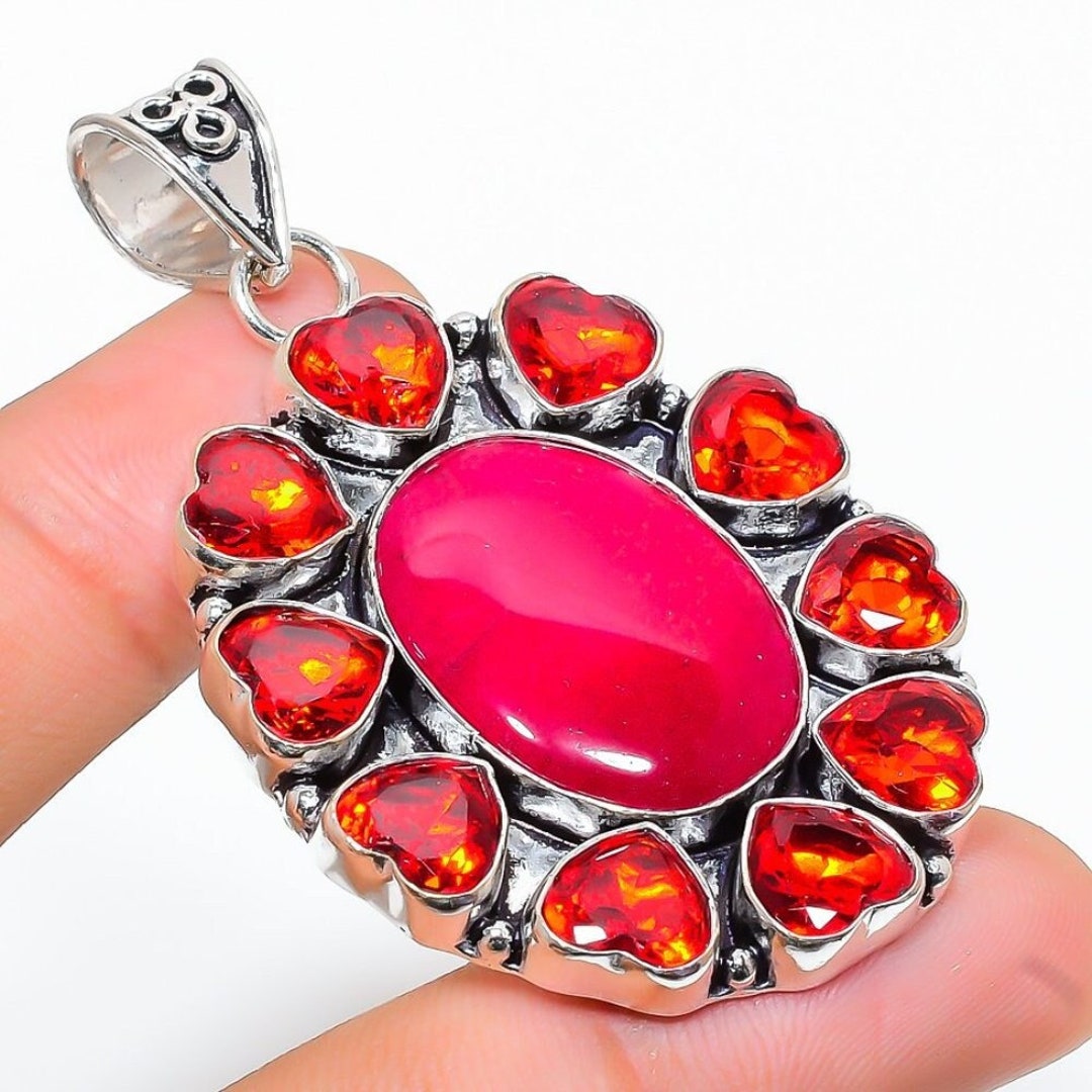 100% Genuine Ruby Pendant, Red Gemstone Pendant, Pendant, 925 Sterling ...