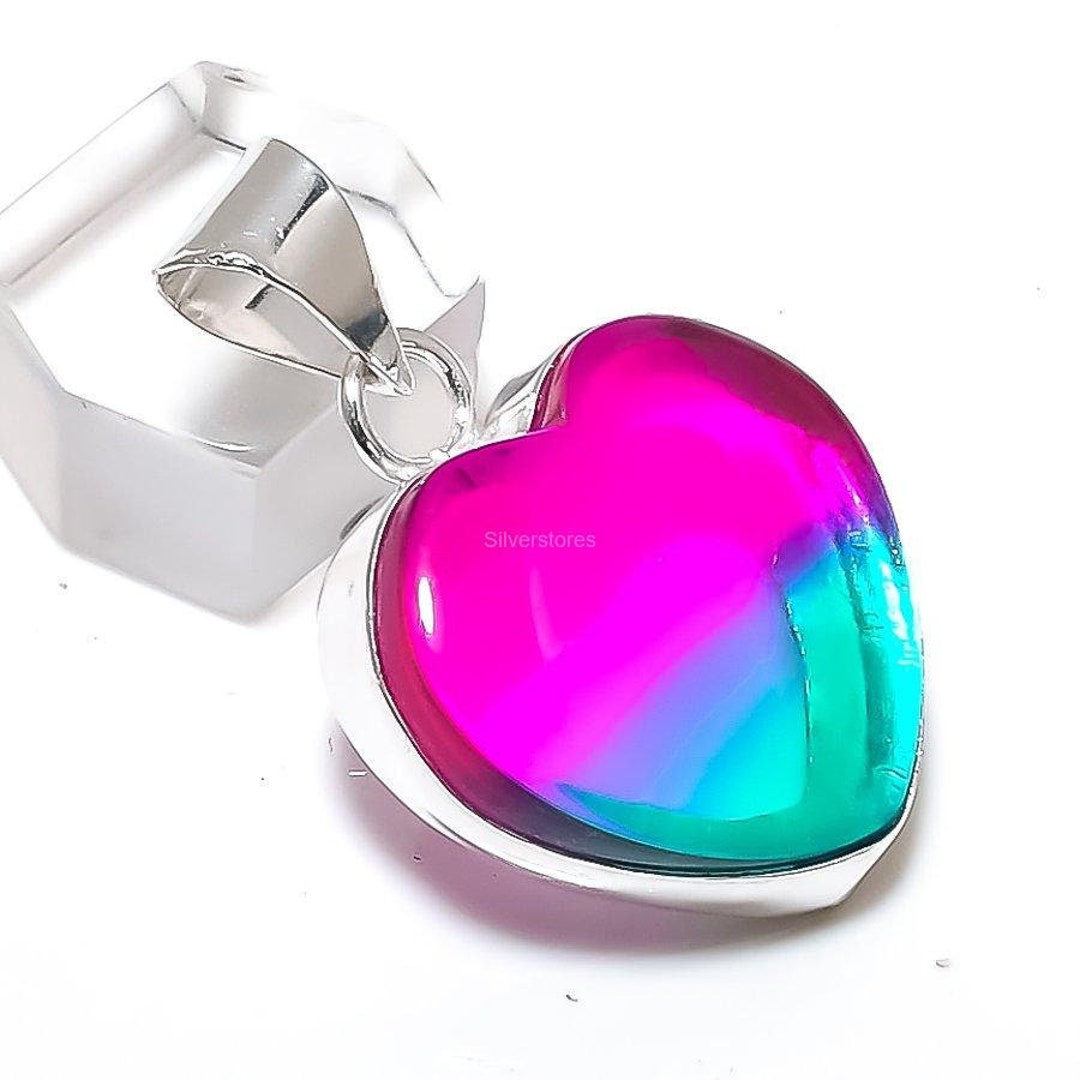 Elegant Tourmaline Pendant, Multi Color Gemstone Pendant, Pendant, 925 ...