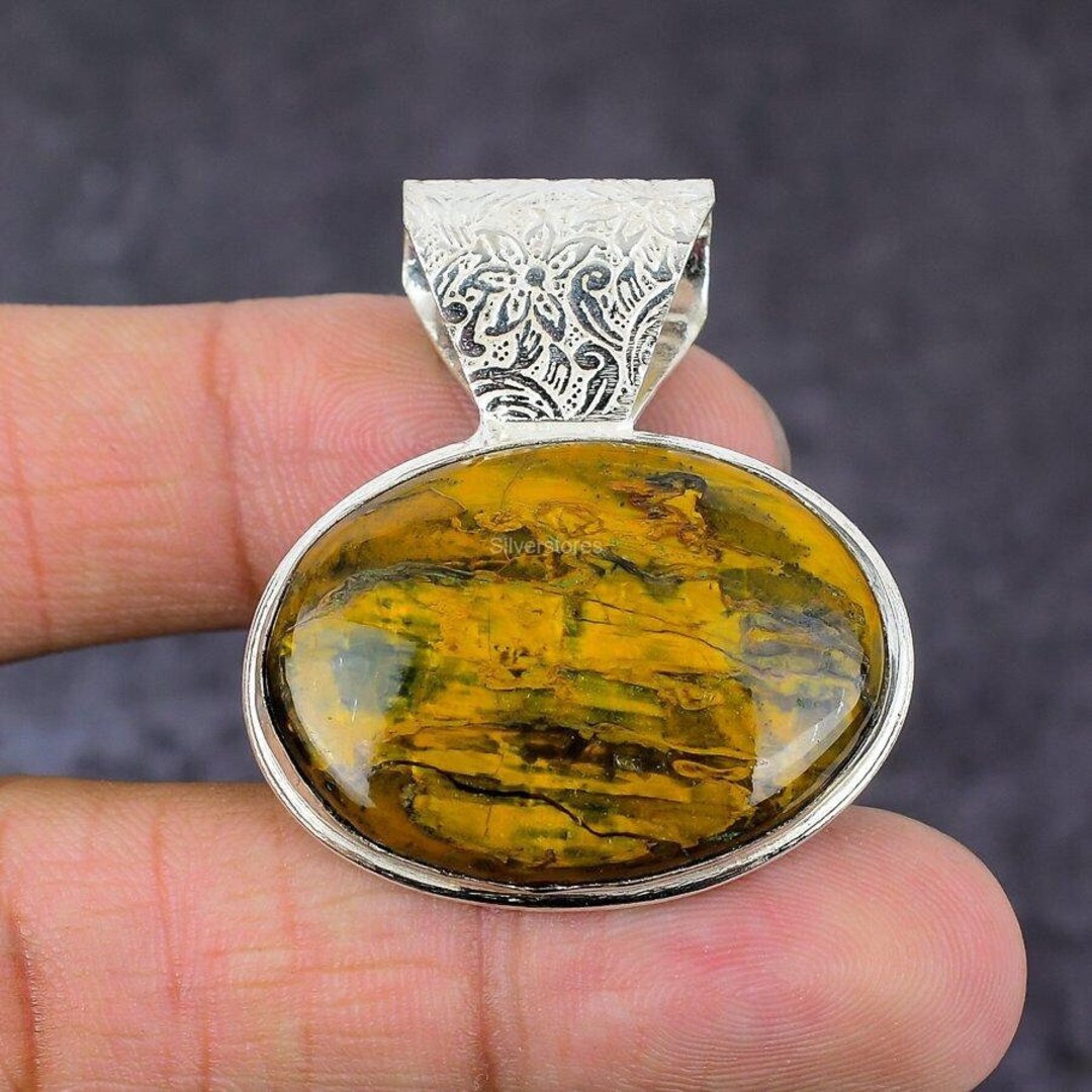 Rare Jasper Pendant, Gemstone Pendant, Multi Color Pendant, 925 ...