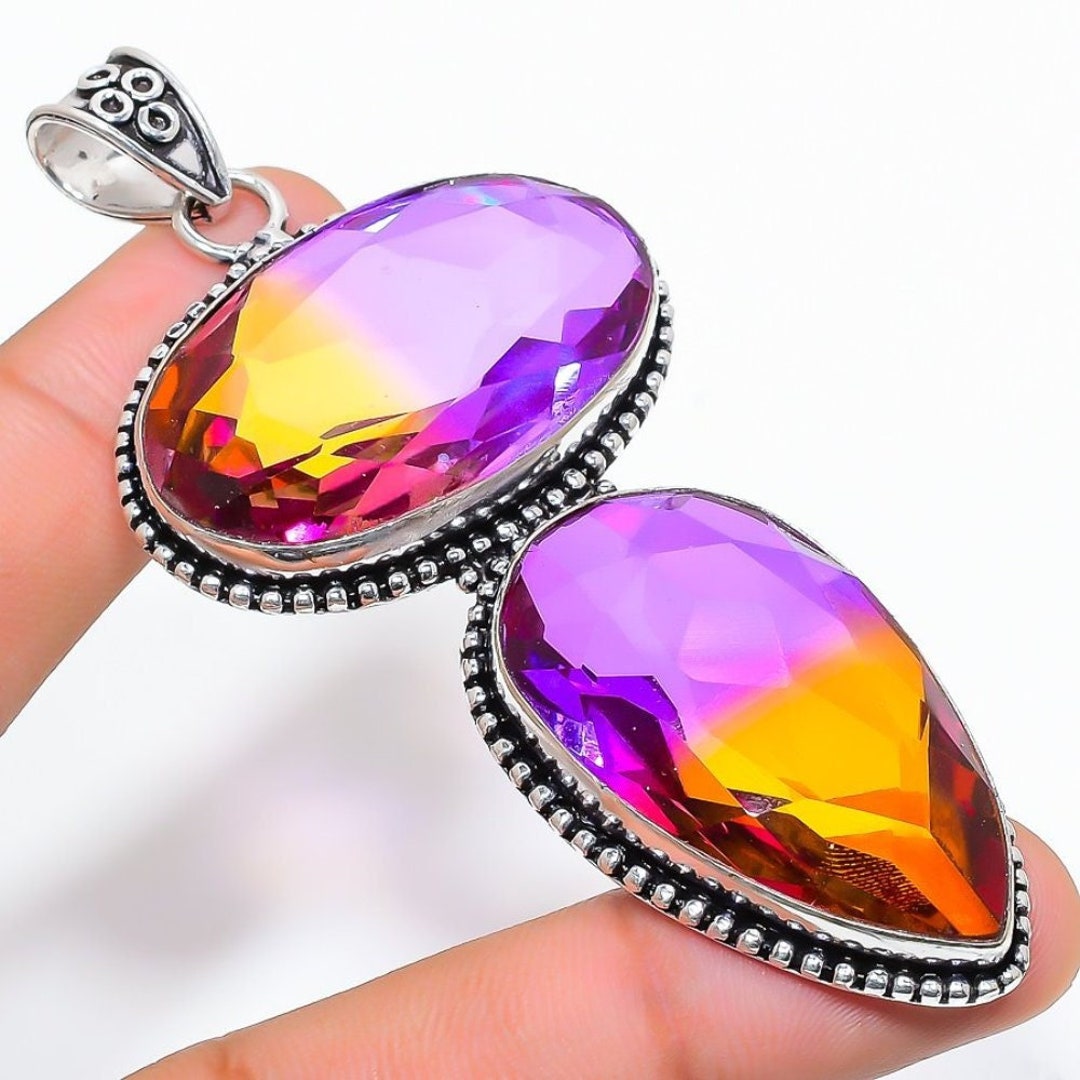 Remarkable Tourmaline Pendant, Multi Color Gemstone Pendant, Pendant ...