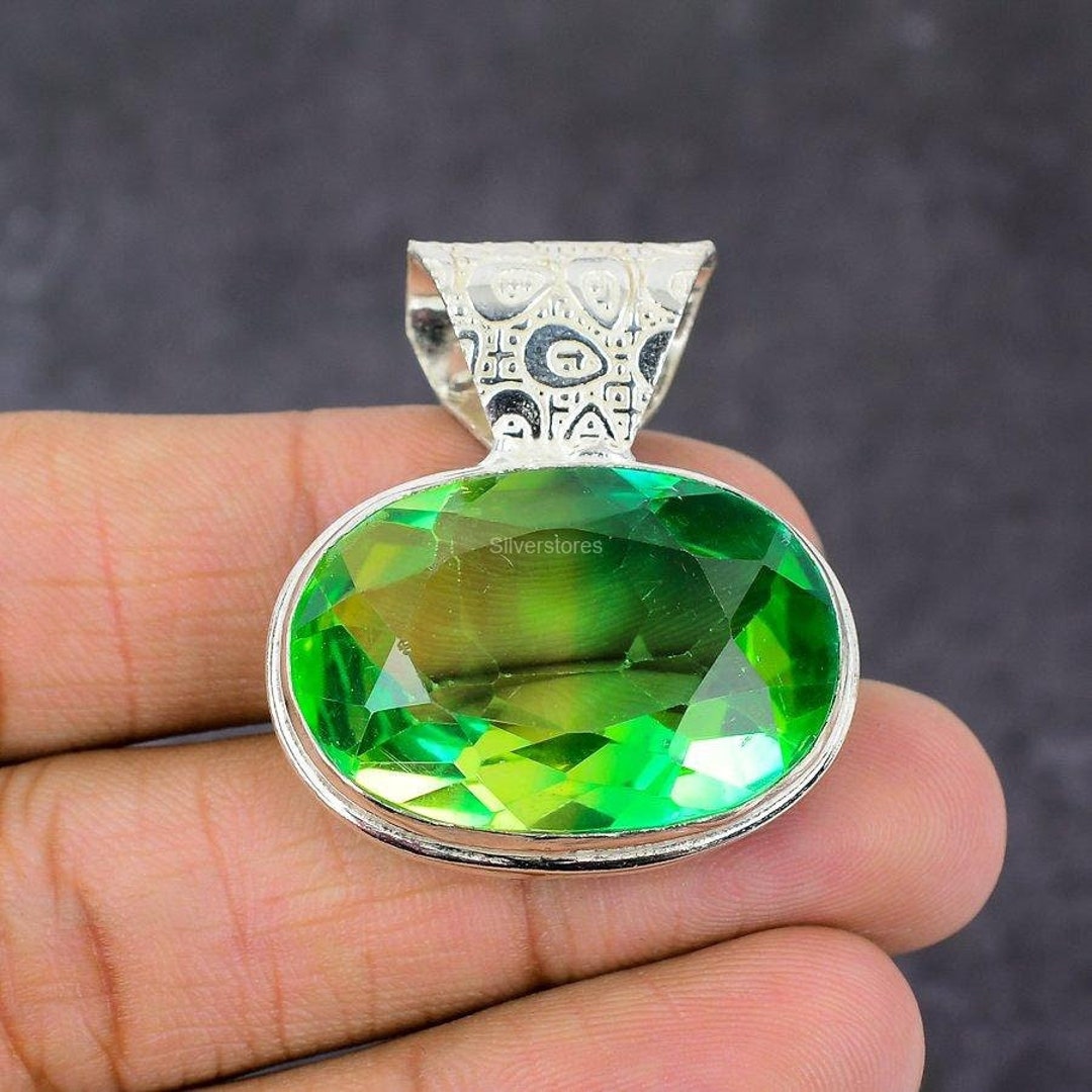 Elegant Tourmaline Pendant, Multi Color Gemstone Pendant, Pendant, 925 ...