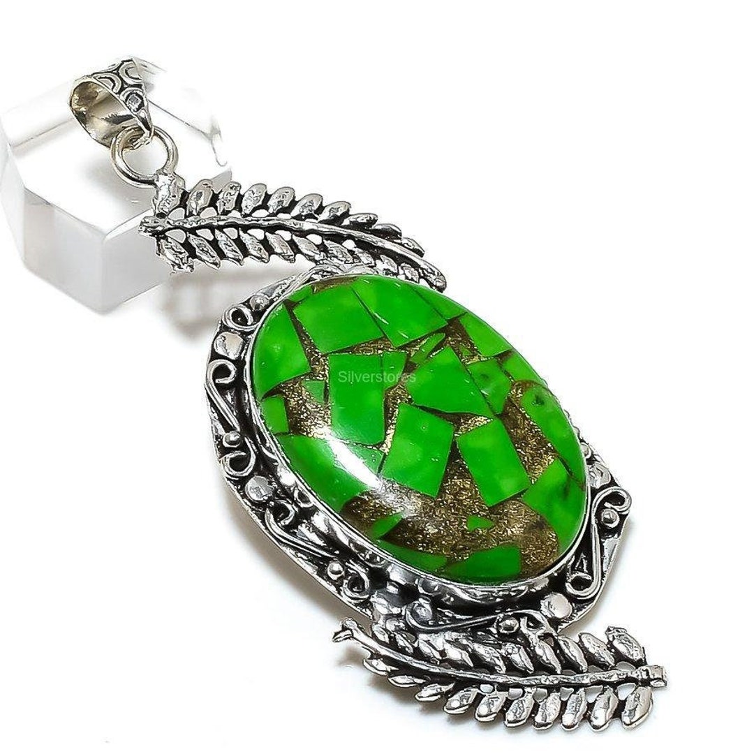 Sparkling Turquoise Pendant, Multi Color Gemstone Pendant, Pendant, 925 ...