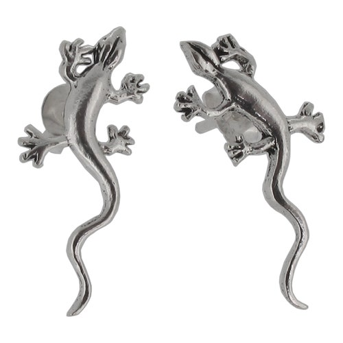 Tiny Lizard Earrings in Sterling Silver Gecko Studs Silver - Etsy