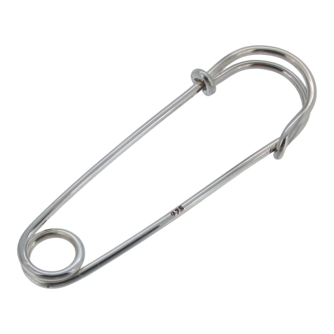 Sterling Silver Safety Pin Design Brooch 925 - Etsy