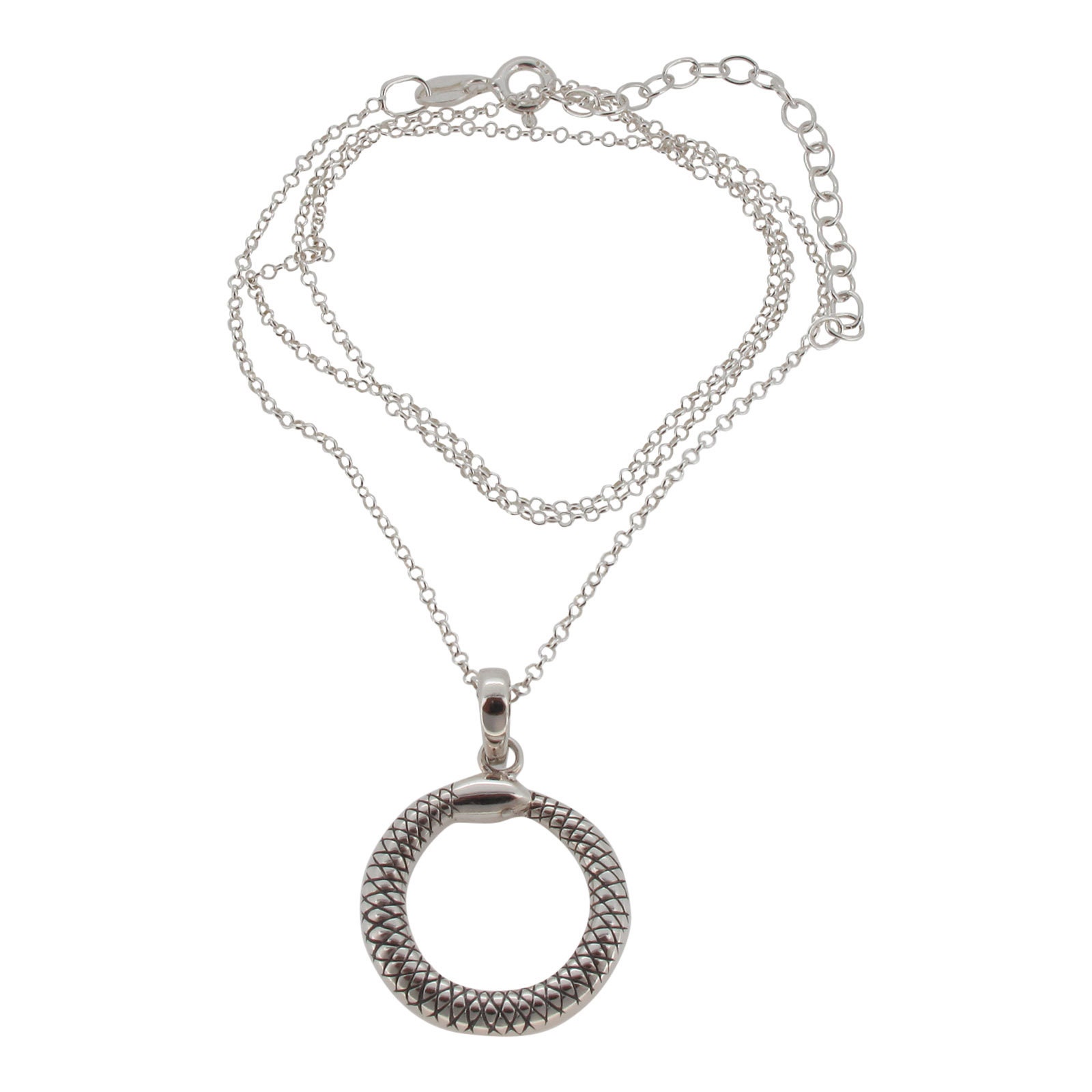 Sterling Silver Ouroboros Pendant and Chain 925 Mythic Design - Etsy