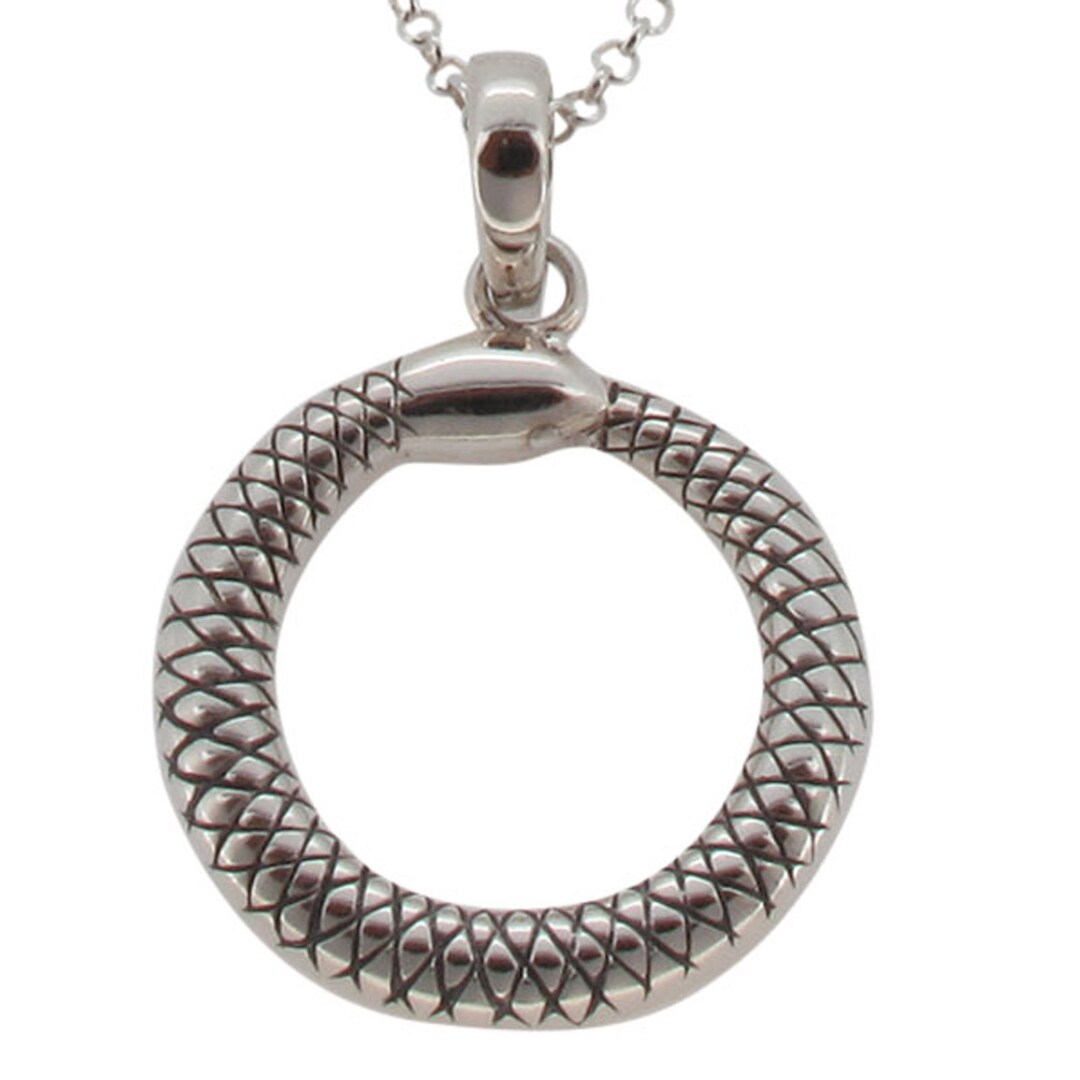 Sterling Silver Ouroboros Pendant and Chain 925 Mythic Design - Etsy