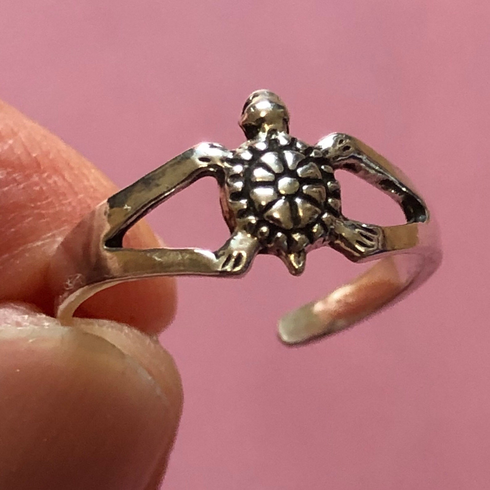 Sterling Silver Turtle Tortoise Toe Ring 925 - Etsy