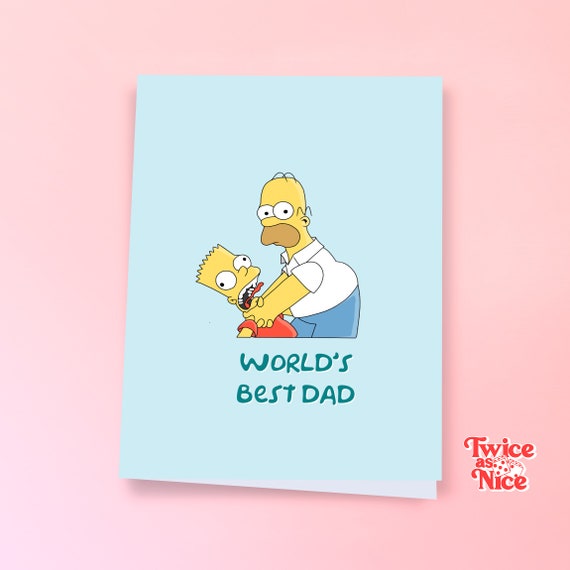 Simpsons Fathers Day Card Homer And Bart Birthday Card Etsy Australia