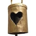 2.5 Inches Rustic Gold Heart Bells Collectibles Metal Tin Bells Rustic ...