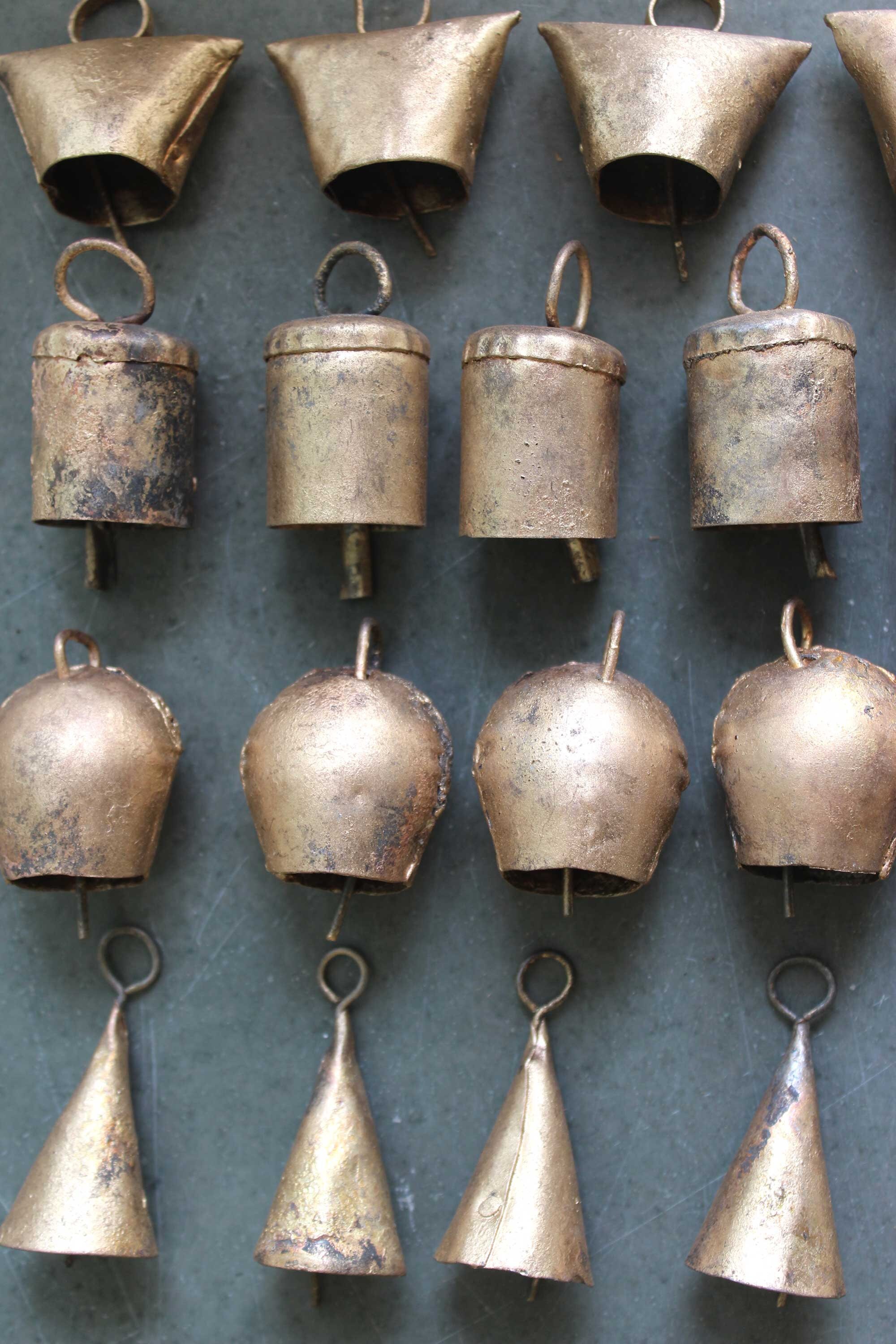 Handmade Recycled Iron Tin Cow Bells 2" Inches Height 20 Pieces Assort ...