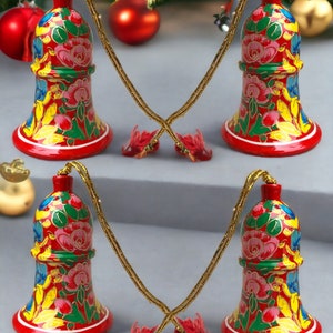 Christmas Ornaments Paper Mache Bells , Christmas Gifts , X-mas Tree ...