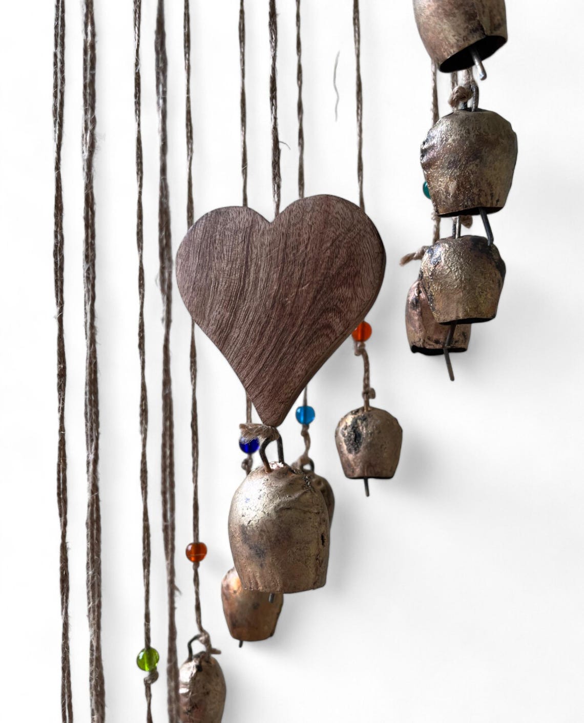 Rustic Jute and Tin Bells Bohemian Theme Wind Chime Bells Decoration ...