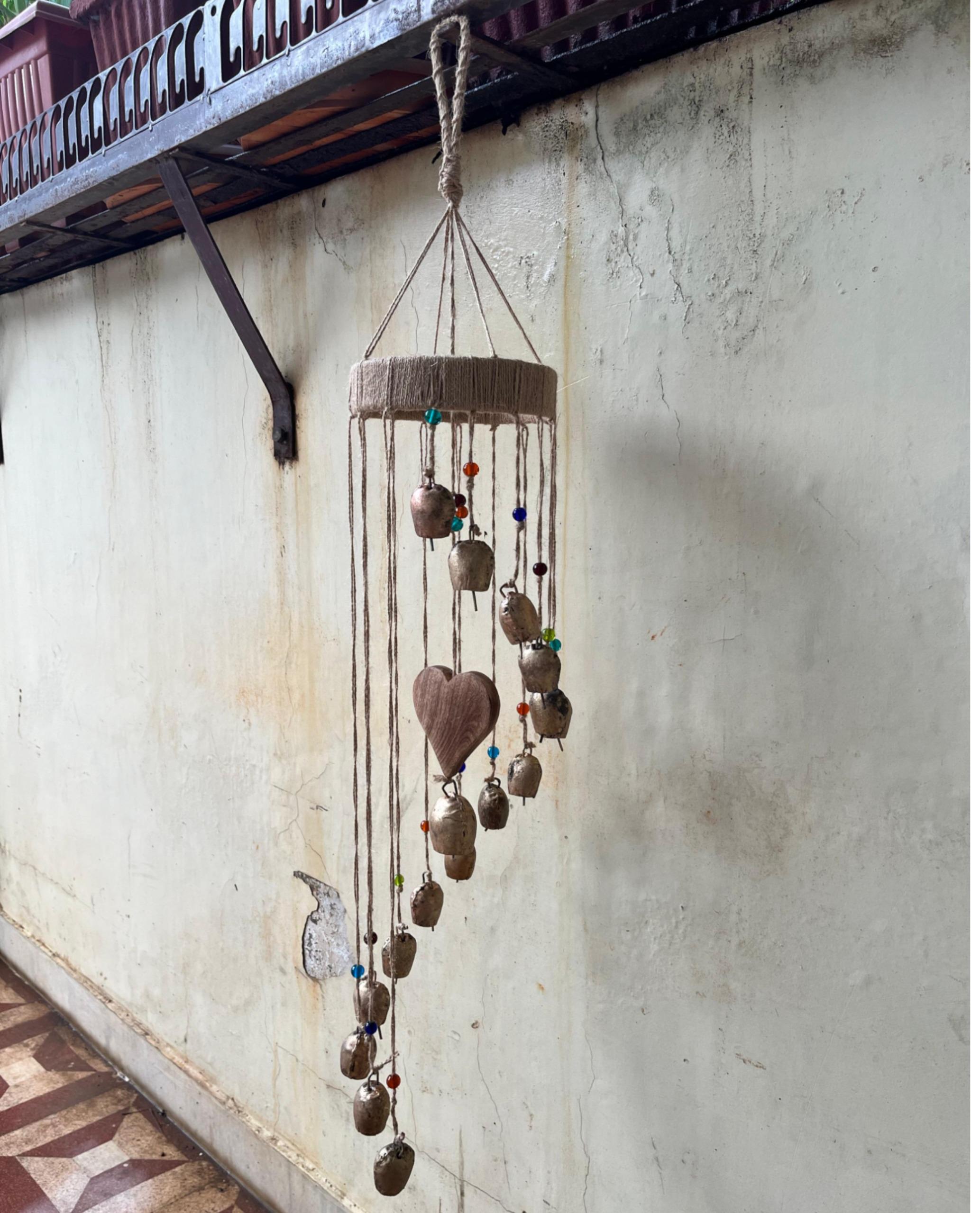 Rustic Jute and Tin Bells Bohemian Theme Wind Chime Bells Decoration ...