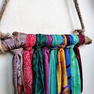 Recycled Silk Sari Saree Wall Hanging Boho Home Decoration Hippy Hippie ...