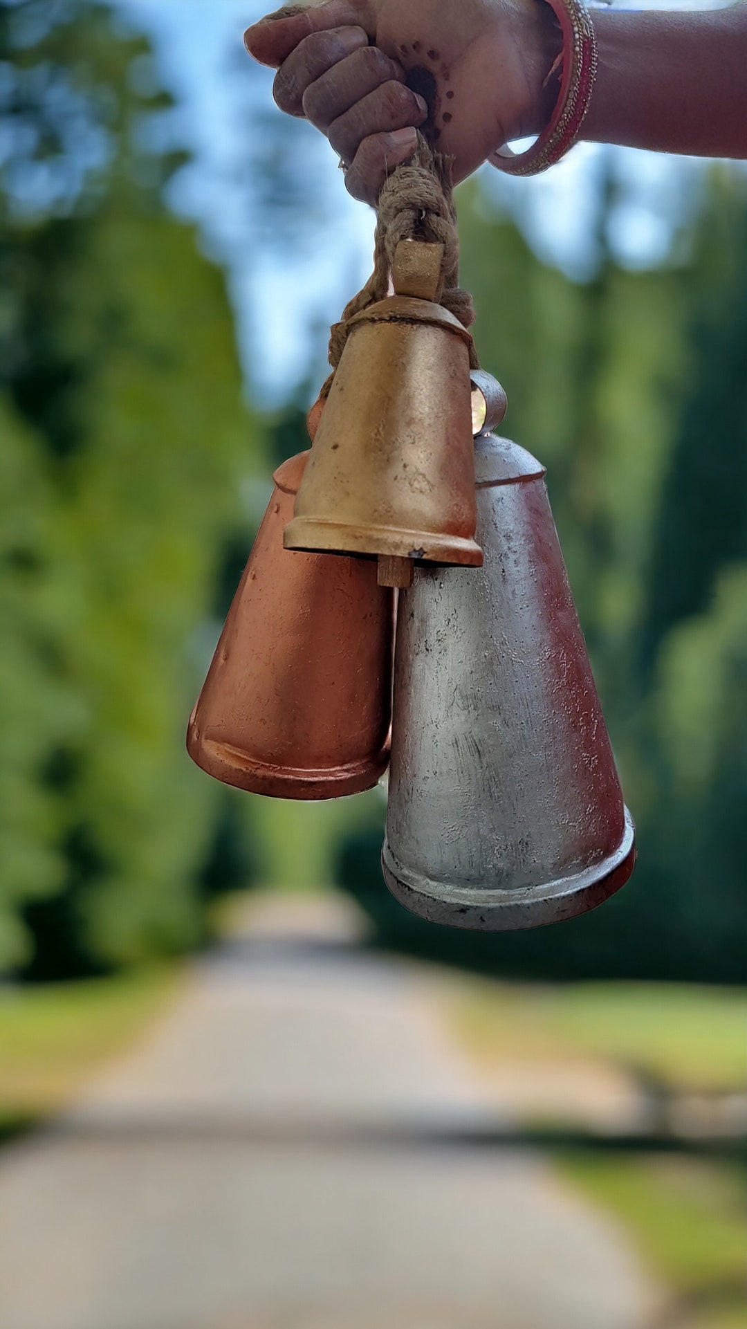 Harmony Bells Giant Cow Bells Garden Windchimes Iron Metal Handcrafted ...