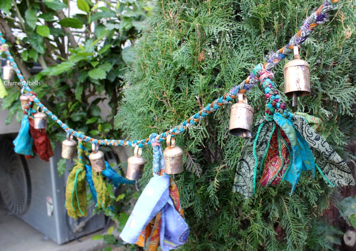 Handmade Tin Bells Hanging Boho Decor Garden Outdoor Indoor Patio ...