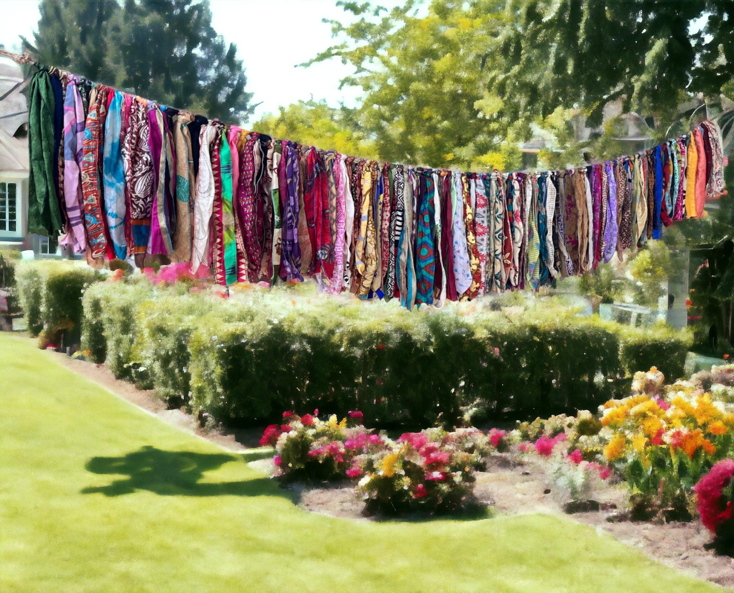Handmade Recycled Rag Garland Bunting, Kantha Garland Bunting, Tassel ...