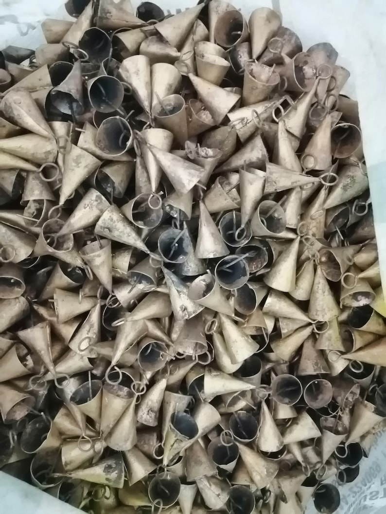 Handmade Recycled Iron Mini Cow Bell Rustic Cone Bells Lot 300 - Etsy